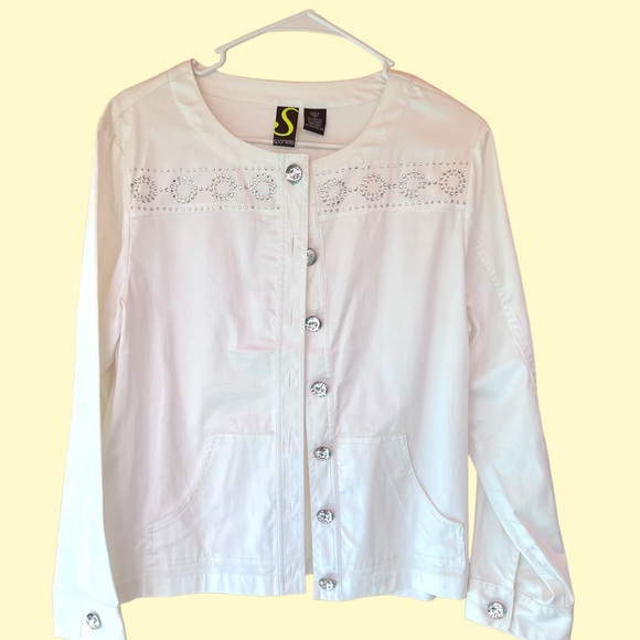 Sportelle | Jackets & Coats | Sportelle Vintage Button Up White Cotton ...